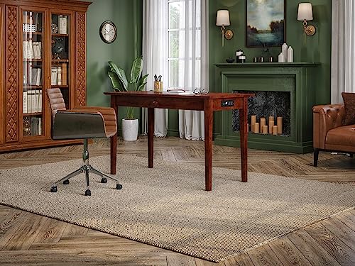 AFI, AH12114, Shaker Desk with Drawer and Charging Station, Walnut