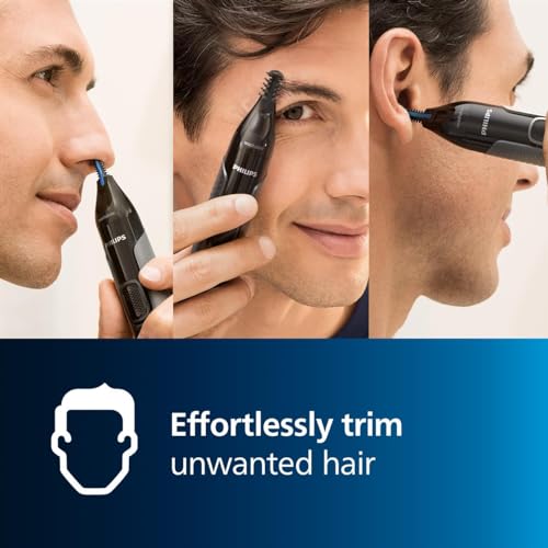 Nose Hair Trimmer, Series 3000 Nose, Ear and Eyebrow Trimmer Showerproof with Protective Guard System, Battery-Operated, No pulling Guaranteed - NT3650/16