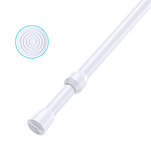 AIZESI 1pcs Tension Curtain Rod Spring Tension Rod Short Curtian Rods No Drilling Expandable Spring Loaded Curtain Tension Rod Adjustable 26 to 39 inch,Best Use Range 28 to 36 inch,White