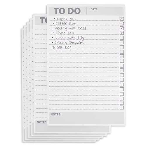 6 Pack To Do List Notepads, Daily Reminder Checklist (8.5 x 5.5 In, 60 Sheets Each)