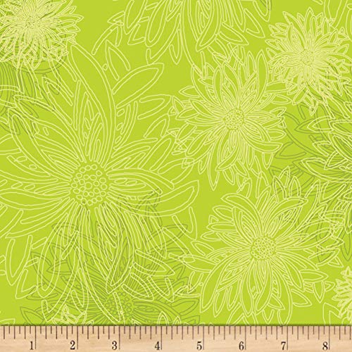 Art Gallery Fabrics Art Gallery Floral Elements Kiwi Fabric, Lime Green