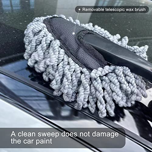 Ajxn 2PCS Super Soft Microfiber Car Dash Duster Brush for Car Cleaning Home Kitchen Computer Cleaning Brush Dusting Tool(Grey)
