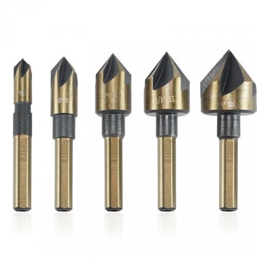 5pc Cobalt Industrial Countersink Bit Set in Aluminum Case