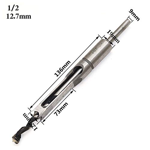 4Pcs HSS Mortise Chisel Set Woodworking Square Drill Bits Wood Hole Saw with Twist Drill
