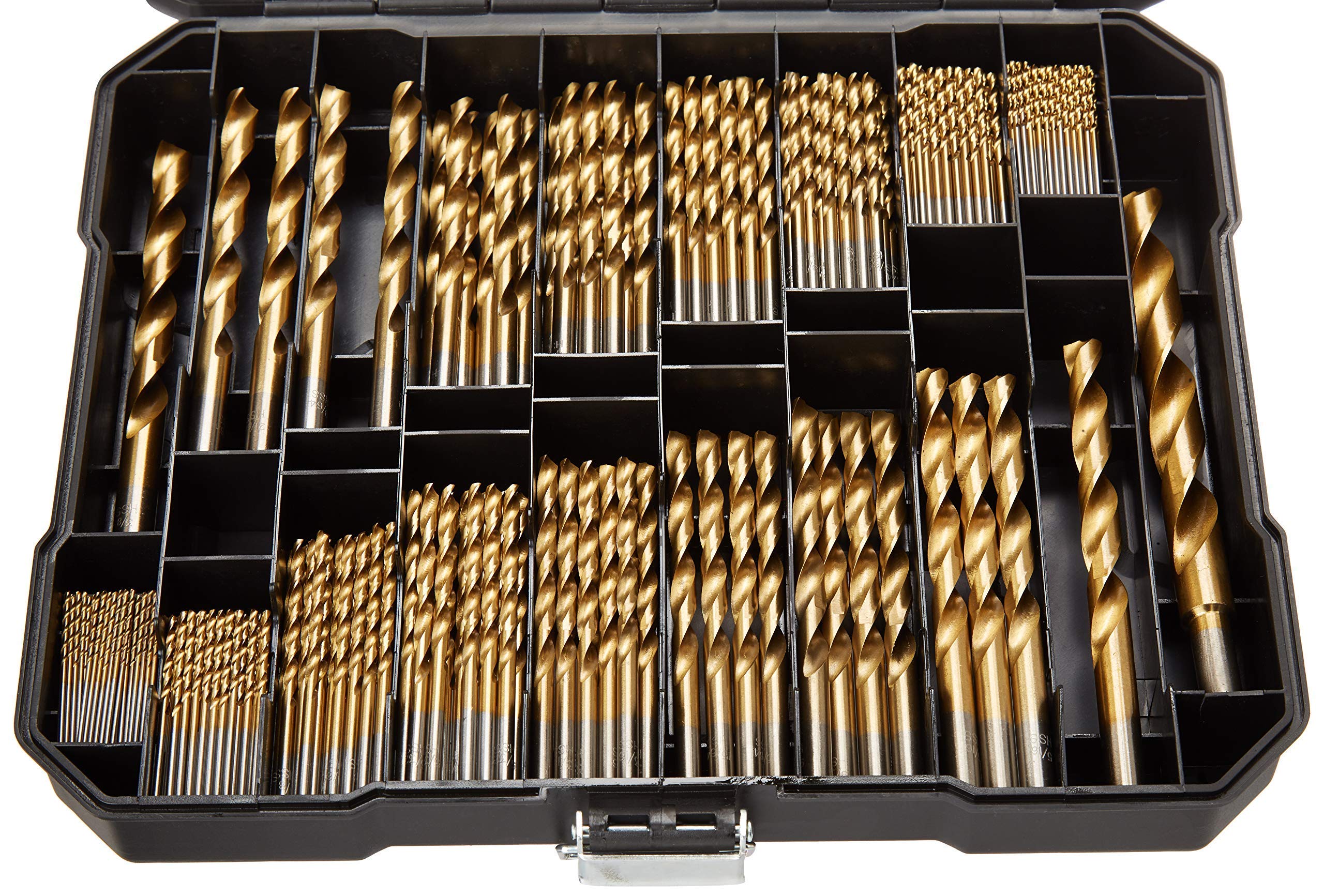 230 Piece Titanium Twist Drill Bit Set with 16-Inch Wide Mouth Tool Bag