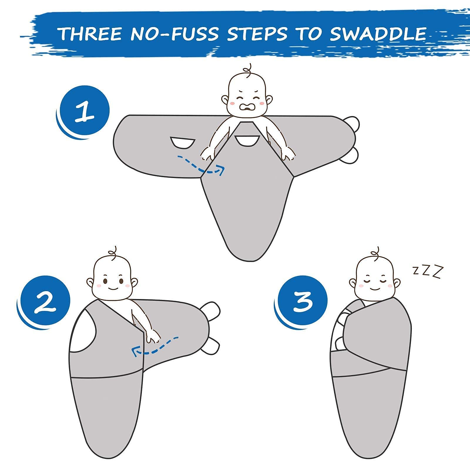Coldwind Baby Swaddles 0-3 Months, 2 Pack 100% Organic Cotton Adjustable Swaddle Sack for Boy or Girl, Baby Swaddle Wrap for Newborn Baby, Star and Elephant