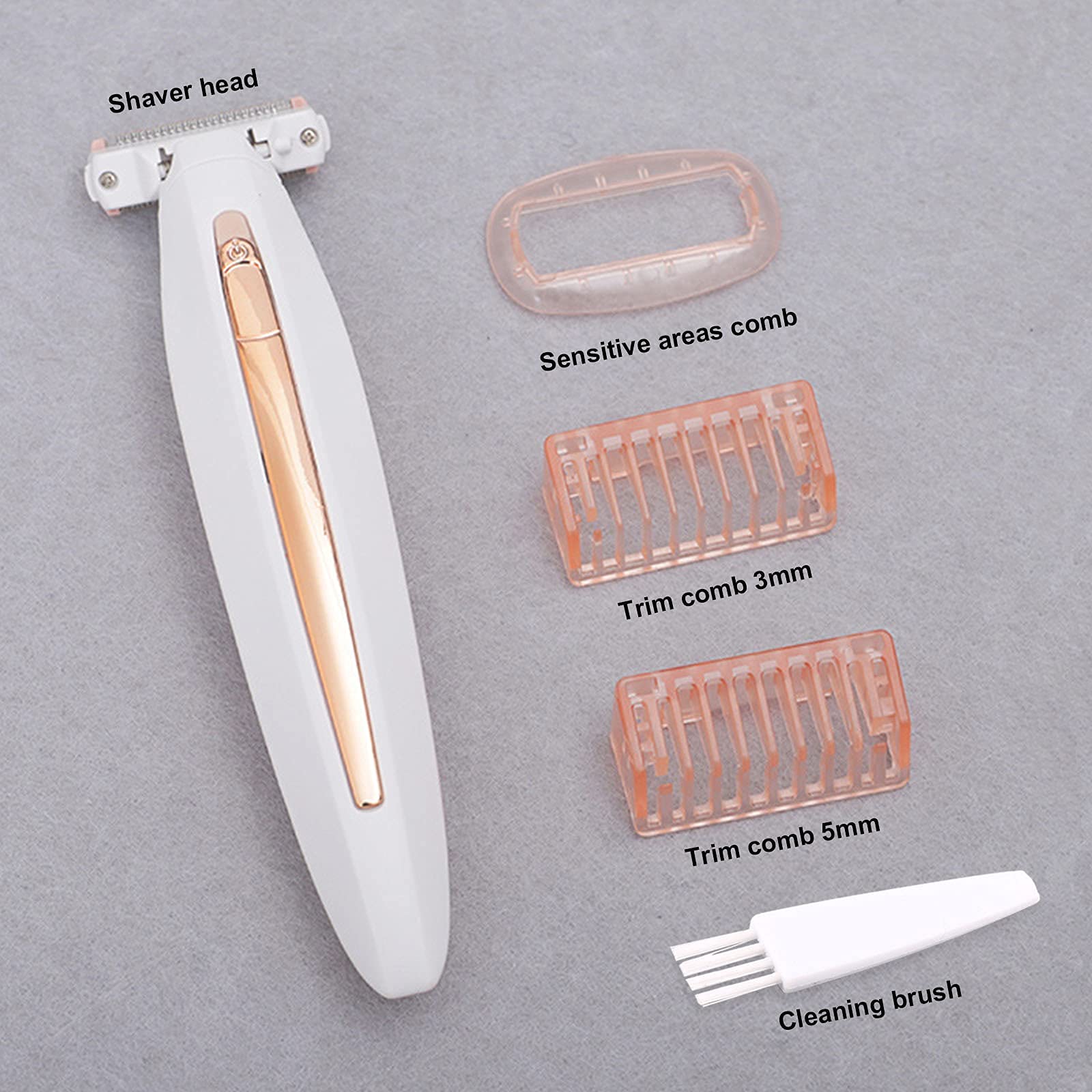 LinMei Razor Replacement Head Compatible for Finishing Touch Flawless Body Rechargeable Ladies Shaver and Trimmer with 3 Shaver Guide Combs, 2 Cleaning Brush, Bag