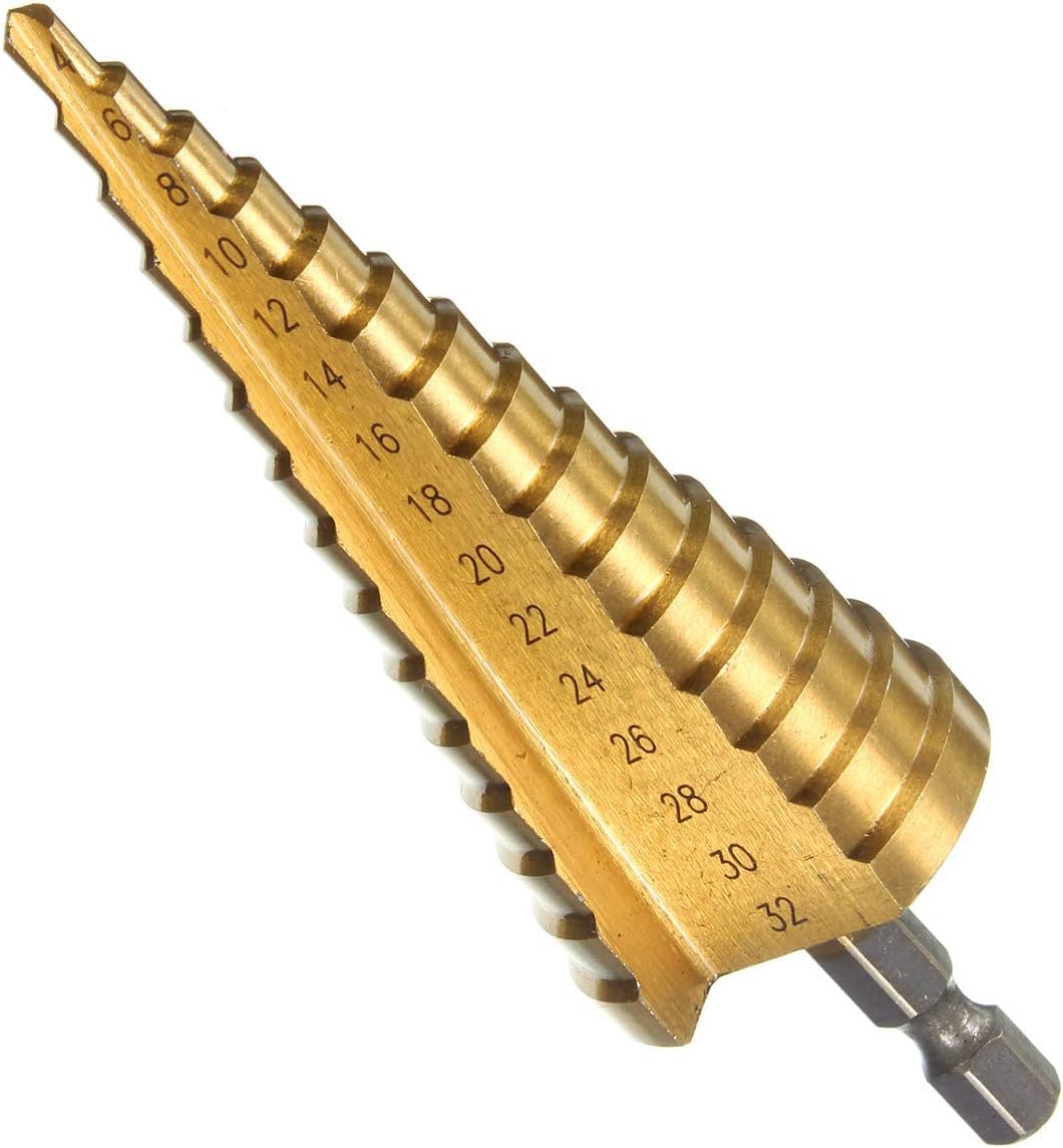 4-12mm 4-20mm 4-32mm HSS Step Drill Bit High Speed Steel Pagoda Drill Bit Hole Cutter (4-32mm)