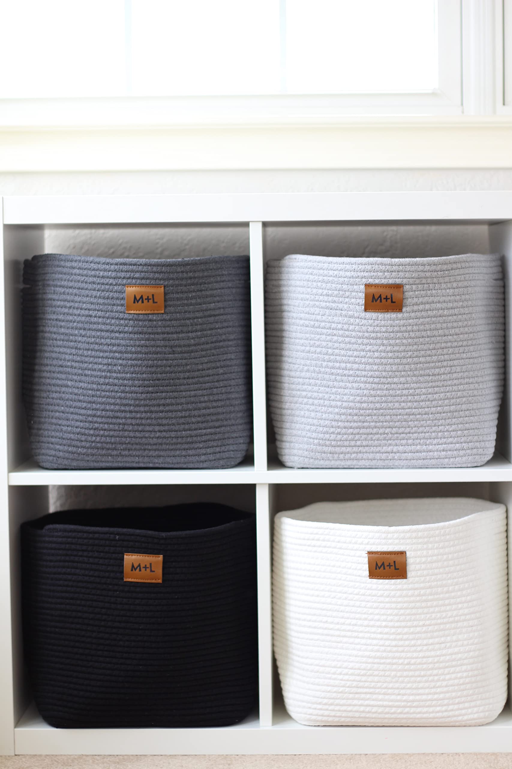 11 inch Cube Basket, Playroom Basket, Storage Cube, Woven Basket, Rainbow Baskets, Playroom Container, Nursery Bin, Cube Shelf Basket (Heathered Gray)