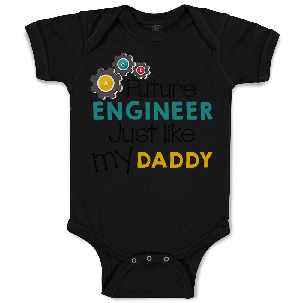 Baby Bodysuit Future Engineer like My Daddy Dad Father's Day Boy & Girl Baby Clothes Funny Cotton Black Design Only Newborn