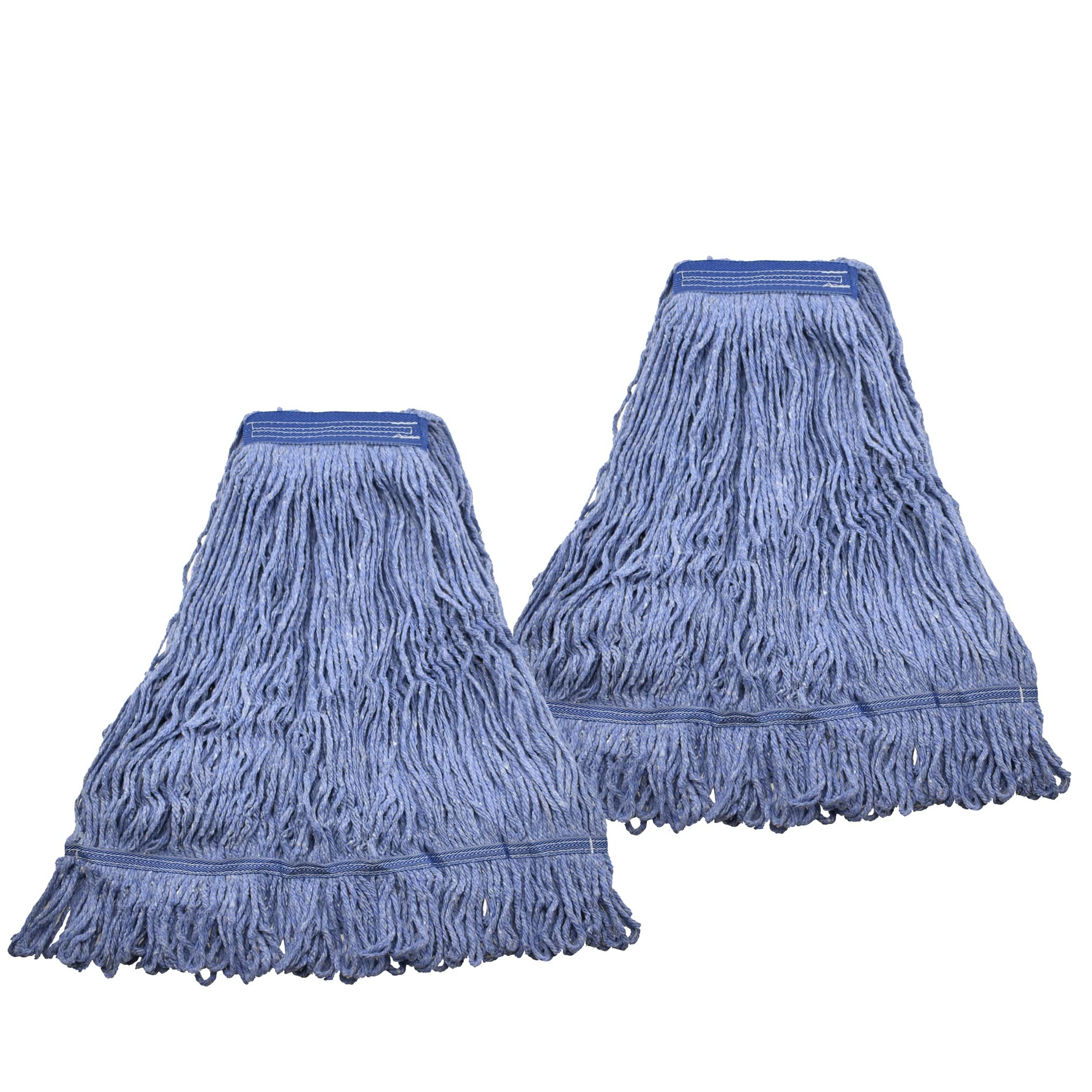 16 Oz Loop-End Blue Mop Head Replacement Heavy Duty Commercial String Mop Head Refill 2 Pieces