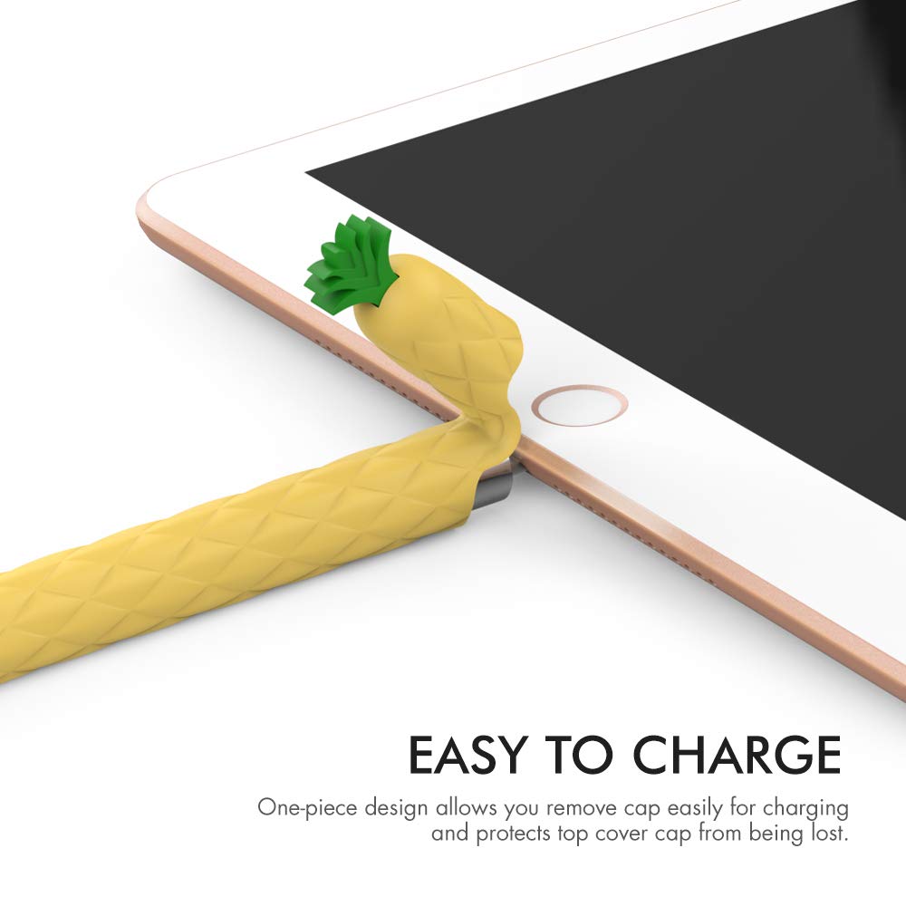 AhaStyle iPencil Case Sleeve Cute Fruit Design Silicone Soft Protective Cover Accessories Compatible with Apple Pencil 1st Generation (Yellow)