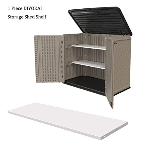 ADDOK DIYOKAI Metal Laminate Shelving for Storage Shed, 1 Piece Storage Shed Shelf to Hold 44 lbs, 46 in *13 in *1 in, Black