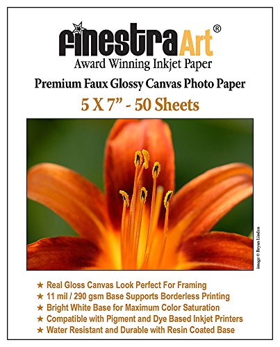 5" X 7" Canvas Textured Premium Inkjet Photo Paper - 50 Sheets