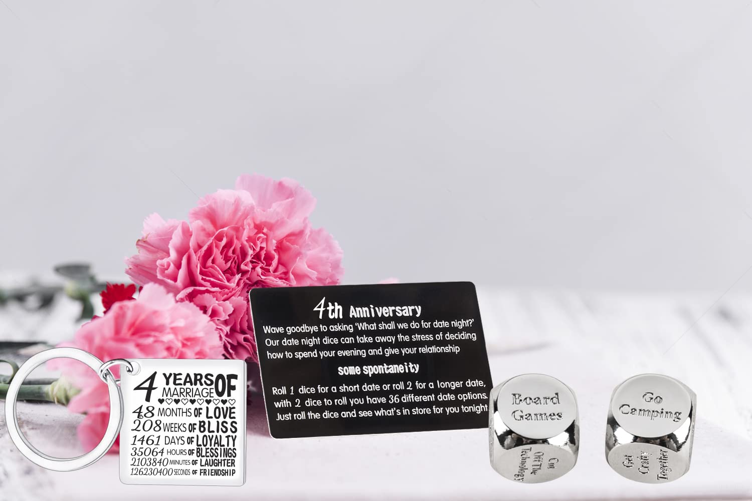 4th Anniversary Dice,4th Wedding Anniversary Dice for Couples,4 Years Anniversary Date Night Dice Gift,4 Years Anniversary for Her,4th Anniversary for Husband,4th Anniversary