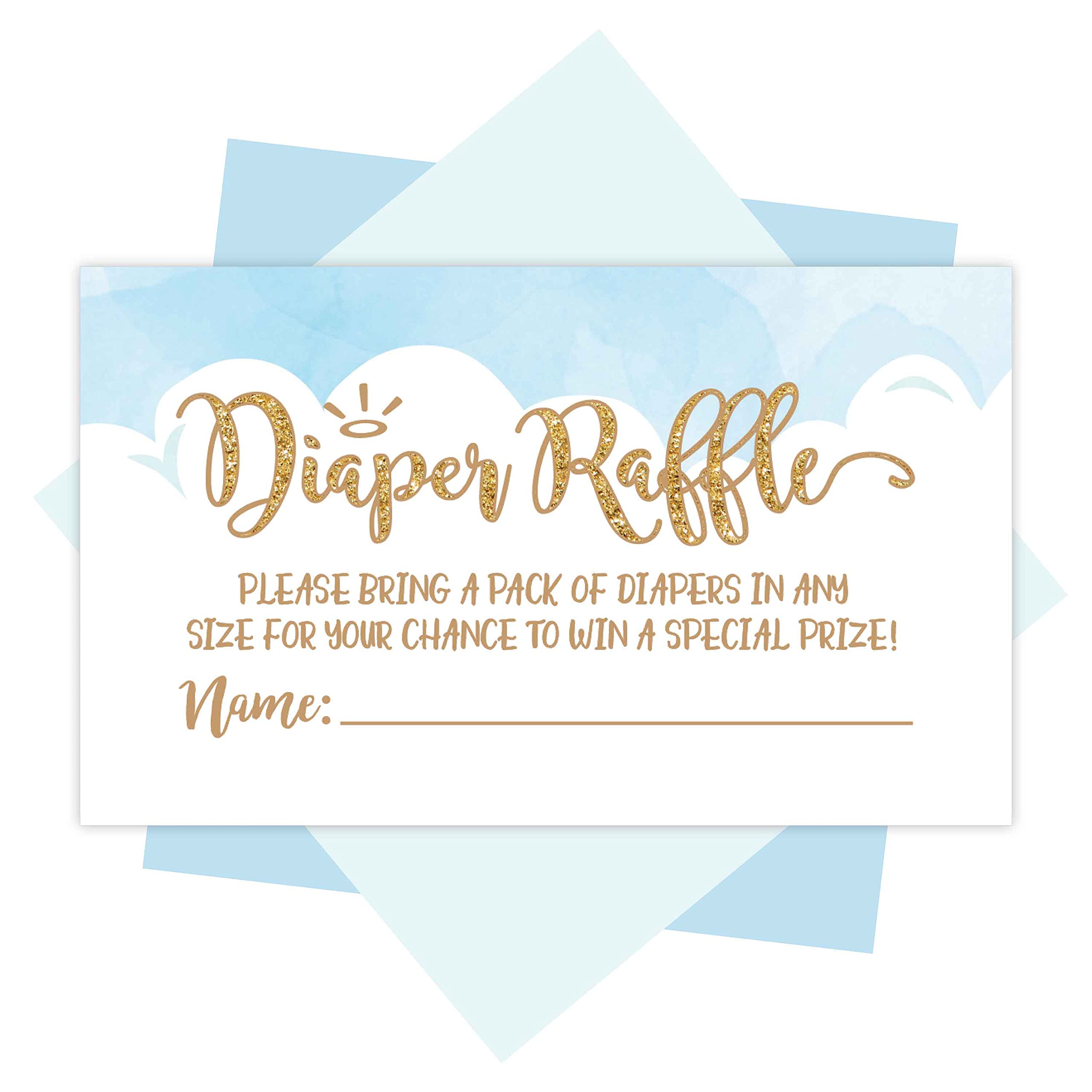 25 Baby Shower Diaper Raffle Tickets For Baby Shower Boy - Heaven Sent Baby Shower Games For Boys, Diaper Raffle Cards, Baby Raffle Tickets, Baby Shower Invitation Inserts, Baby Shower Ideas