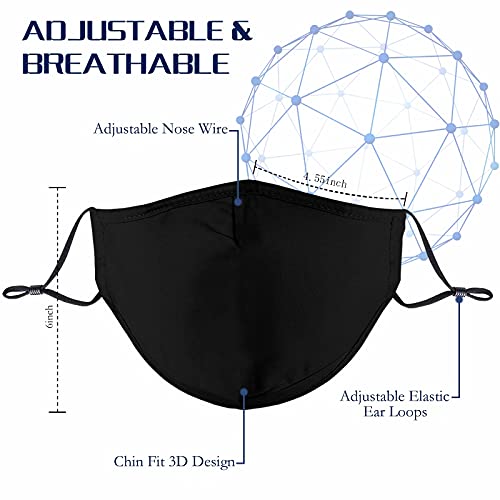 Fwaouty Cloth Face Masks, Reusable Washable Adjustable Breathable Face Mask with Nose Wire for Women Men 6 Packs
