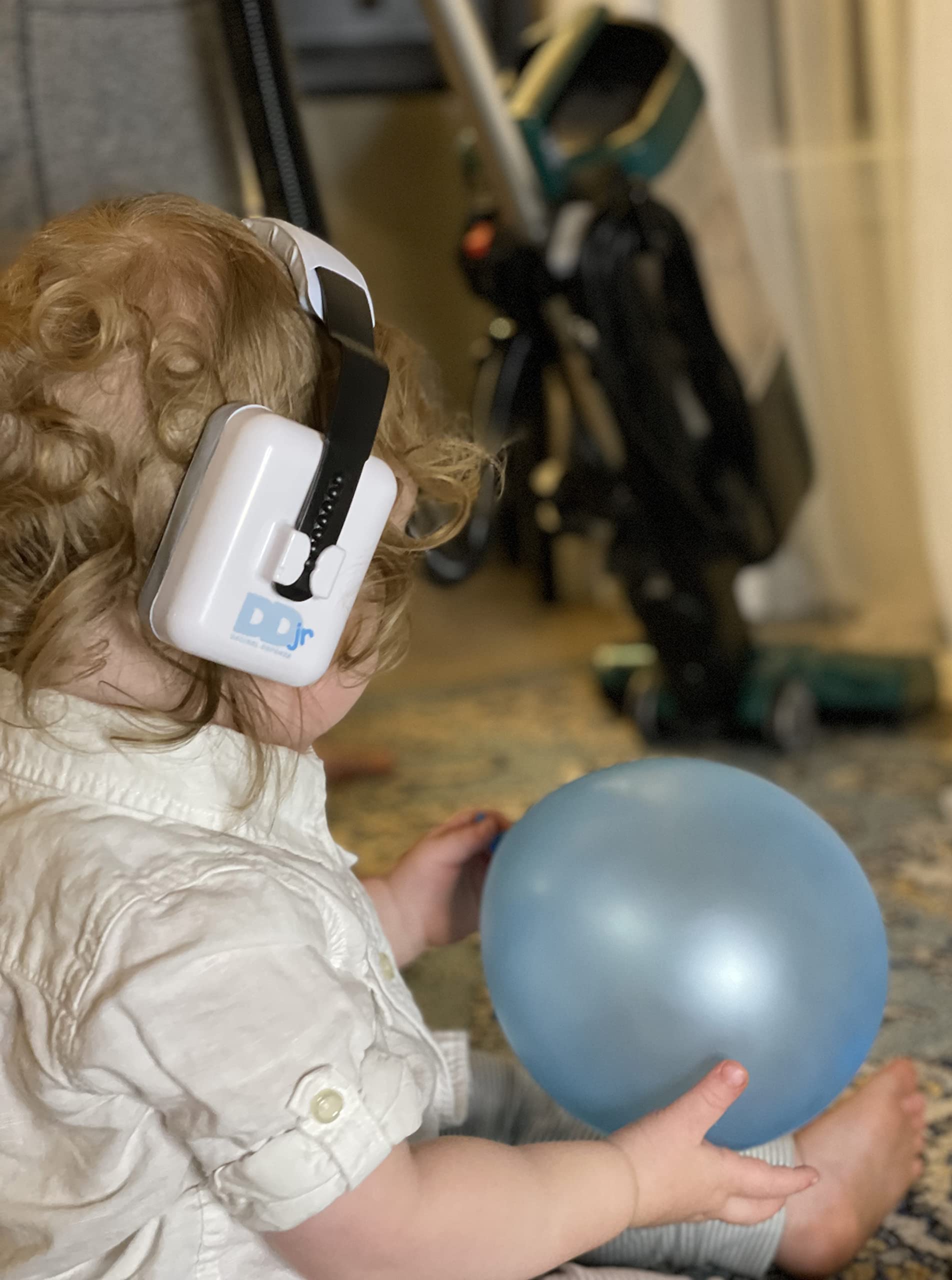 DECIBEL DEFENSE Junior Kids Ear Protection 28dB NRR Noise Reduction Hearing Protection Earmuffs for Infants Babies & Toddlers, Blue, Regular
