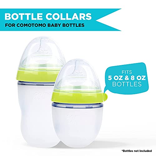 Baby Bottle Collar Rings for Comotomo Baby Bottles | Compatible with 5 Ounce and 8 Ounce Comotomo Baby Bottle | Replacement Bottle Collar, 3 Pack (Green)