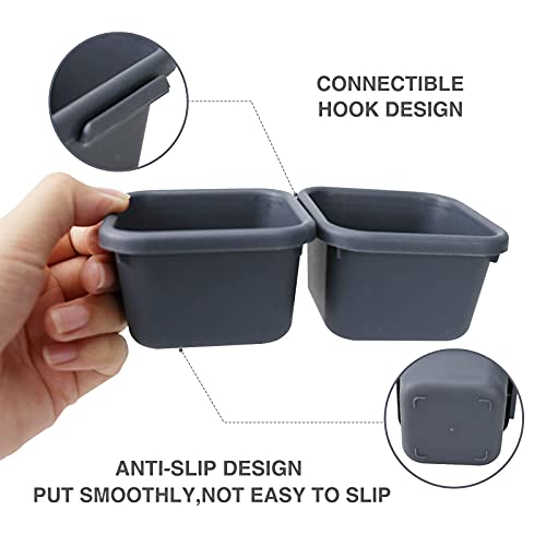 KeFanta 22 Pack Desk Drawer Organizers,Interlocking Junk Drawer Organizers and Storage with 3 Sizes,Desk Drawer Tray Organizer for Office,Bathroom,Kitchen,Makeup(Dark Grey)