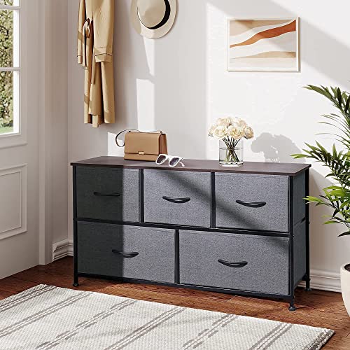 WLIVE 2 Drawer Nightstand and 5 Drawer Dresser Set, Storage Tower, Organizer Unit for Bedroom, Hallway, Entryway, Closets