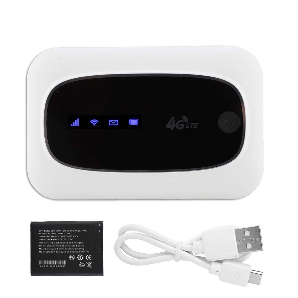 4G LTE Mobile WiFi Modem Mini Wireless Mobile Router Portable Pocket WiFi Router Hotspot for Indoor/Outdoor, Travel Partner Modem WiFi Gaming Router(White)