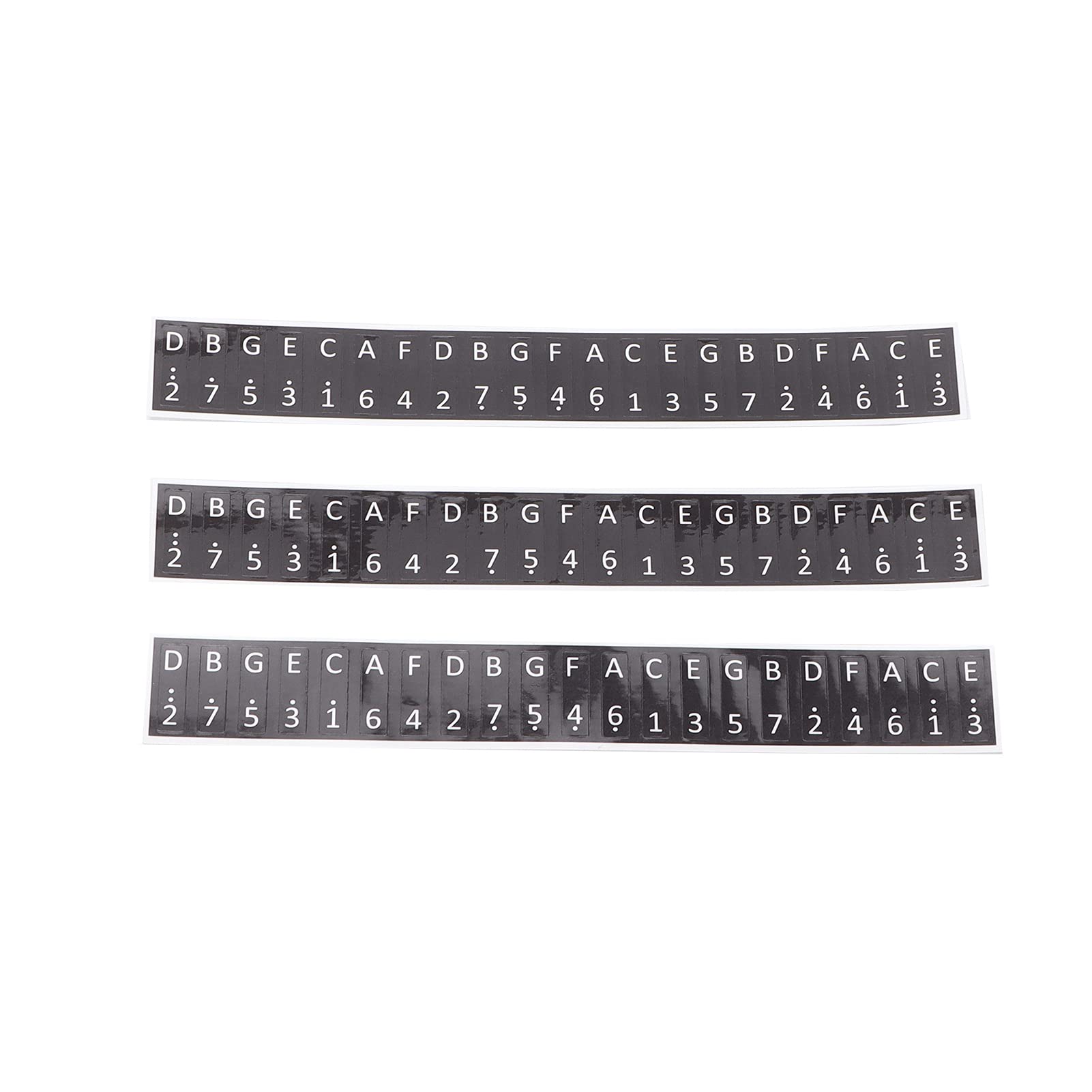 17 Key Thumb Piano Stickers 3Pcs Keys Stickers Staff Labels Button Musical Note Decoration for Beginners and Kids(black)