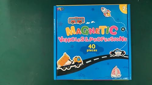 40 PCS Vehicle Magnets, Vehicles and Professions Fridge Magnets for Kids-Common Vehicles, Airplane, Boat & Occupations-Magnetic Transport Refrigerator Decors Educational Learning Toys for Toddlers