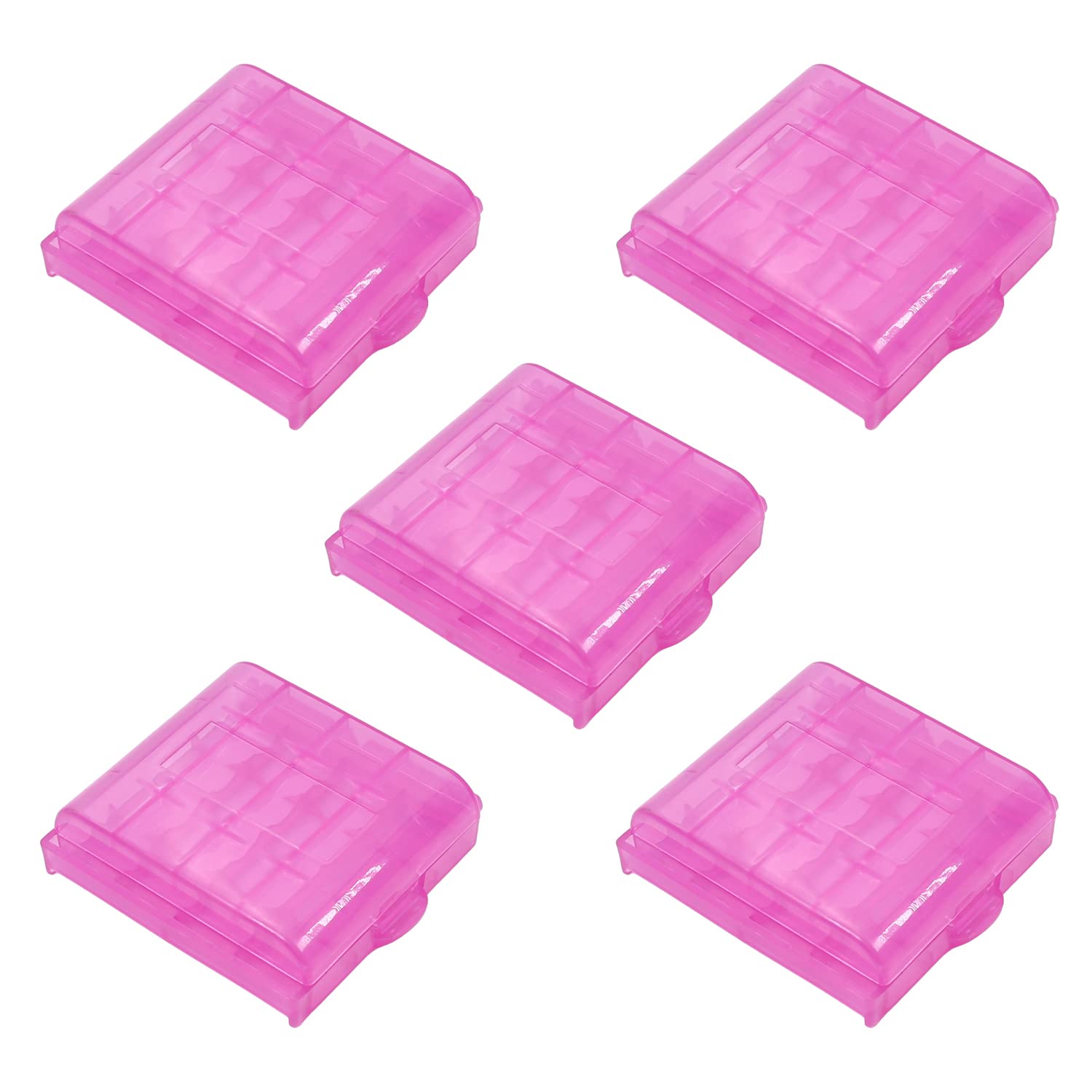 4 x AA Battery Storage Case Holder Organizer Box Purple 5Pcs,Aicosineg