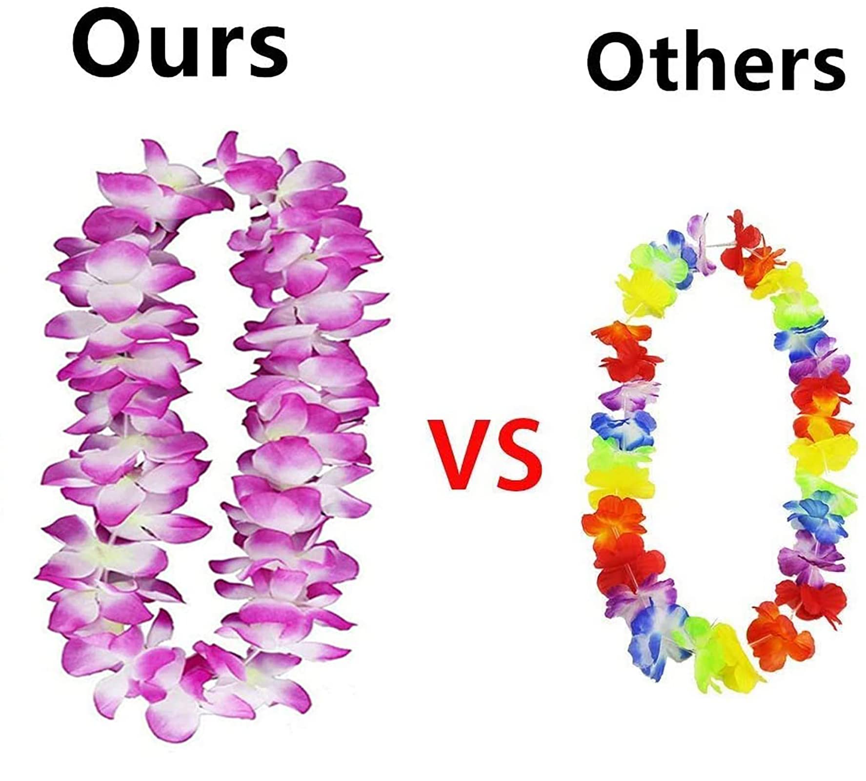 12 Pcs Thicken 41 Inch Purple Hawaiian Leis for Graduation Party, Dance Party, Photo Prop in Outdoors (12 Pcs)