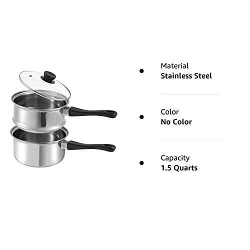 La Patisserie 1.5 Quart Double Boiler w/ 4 Chocolate Molds - 3 Piece Stainless Steel Double Boiler Pot for Melting Chocolate, Candle Making, Soap Melting and Wax Meltingā¦