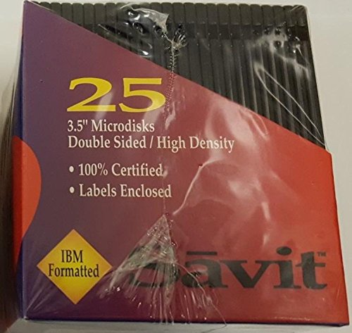 25 Pack. Savit Brand Floppy Disks. 1.44 PC Format. Black Metal Shutter.