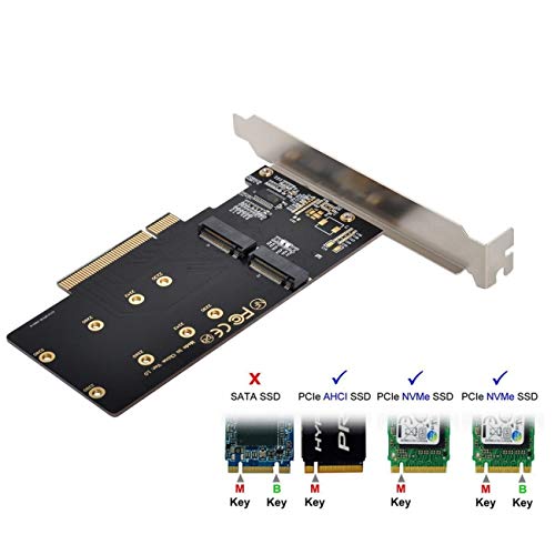 Cablecc Dual 2X NVME M.2 AHCI to PCIE Express 3.0 Gen3 X8 X16 Raid Card VROC Raid0 Hyper Adapter cablecc