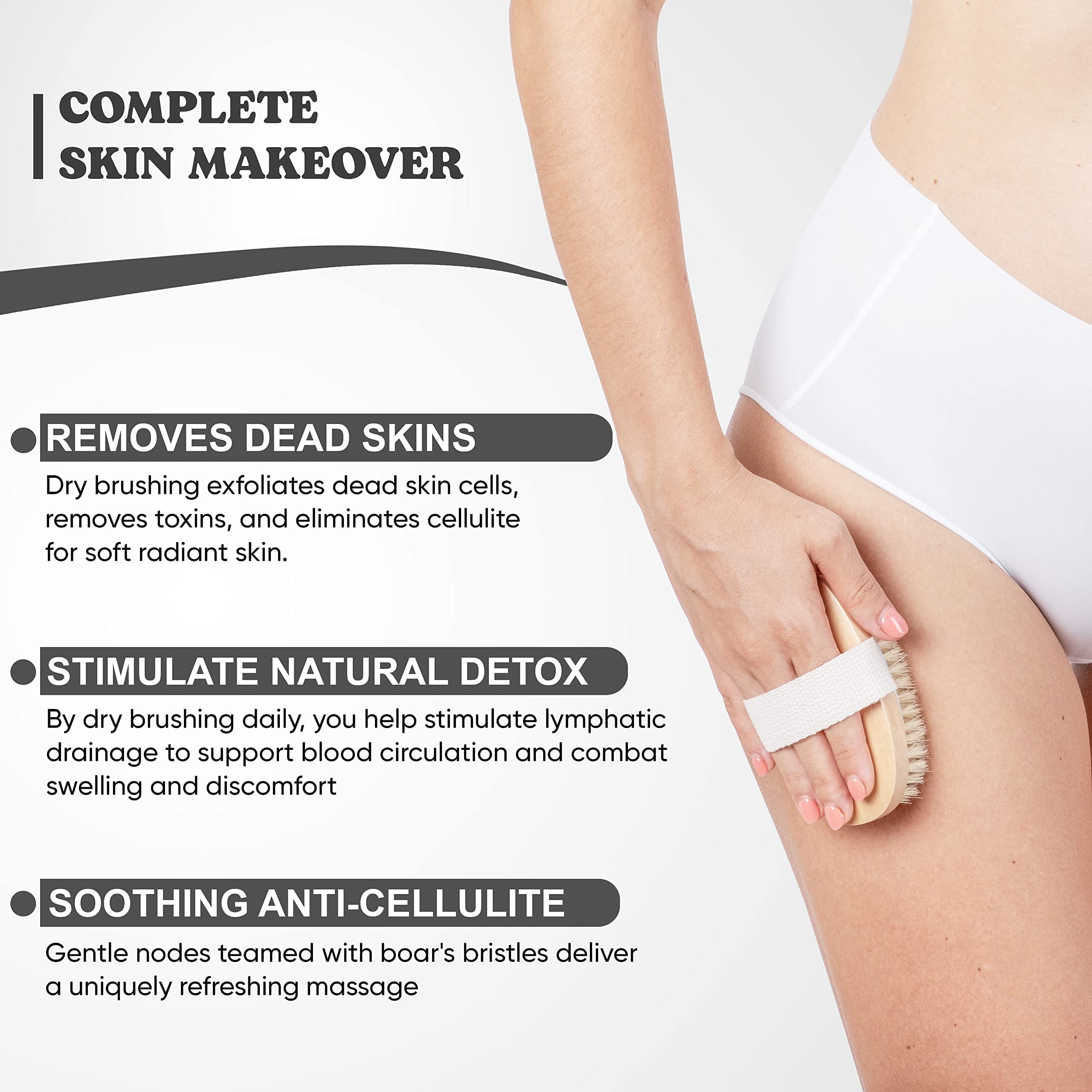 Lymphatic Drainage Paddle Wood & Dry Skin Brush are The only Two Items You Need for an Healthier Lymphatic Drainage System. Anti Cellulite Tools Lymphatic Drainage Tool with Body Brush
