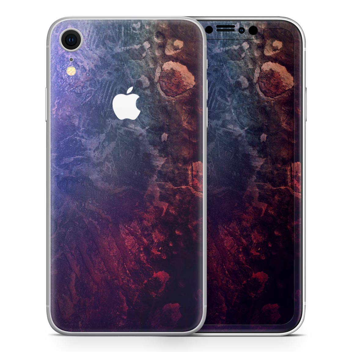 Design Skinz Abstract Fire & Ice V8 Protective Vinyl Decal Wrap Skin Cover Compatible with The Apple iPhone XR (Screen Trim & Back Glass Skin)