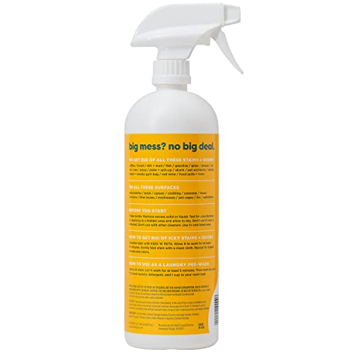 KIDS 'N' PETS - Instant All-Purpose Stain & Odor Remover β 27 fl oz - Permanently Eliminates Tough Stains & Odors β Even Urine Odors - No Harsh Chemicals, Non-Toxic & Child Safe, Multi-Color