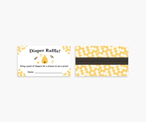 M Market On Mainstreet Books For Baby and Diaper Raffle Shower Request Cards, Invitation Inserts, 50 Each (Bumblebee)