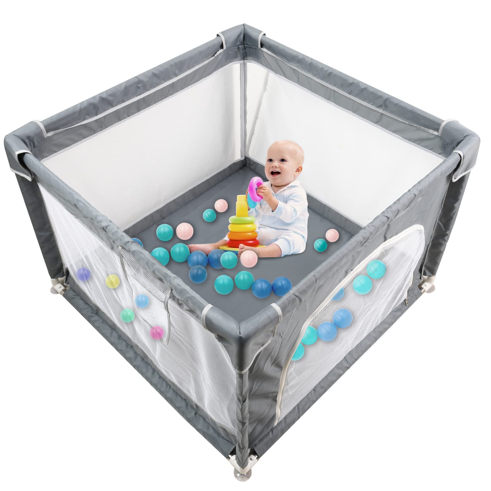 Baby Playpen,Samll Playpens for Baby, Playpen Baby Fence for Toddlers, Baby Play Area, Baby Play Yard Fence,Baby Gate Playpen (36"x36")