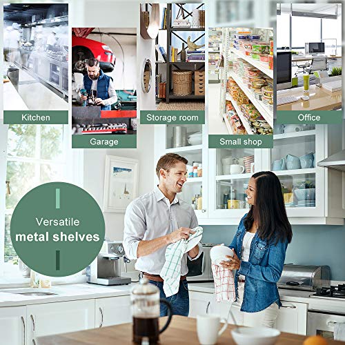 6 Tier Storage Metal Shelf 82"x48"x18" NSF Wire Shelving Unit with Wheels Heavy Duty Layer Rack with Casters, Sturdy Steel Metal Wire Rack for Pantry Kitchen Garage Rack (Black, 82"x48"x18")