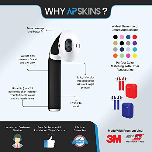 APSkins Silicone Case and Stylish Skins Compatible with Apple AirPod Accessories (Admiral Blue Case & Skin)
