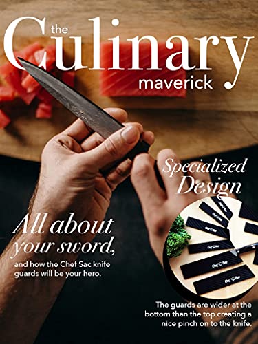Chef Sac Knife Edge Guards | Universal Knife Cover & Professional Knife Protector | Durable BPA-Free ABS Plastic Knife Guards | Gentle Non-Scratch Felt Lining Chef Knife Sheath (10-Pack)