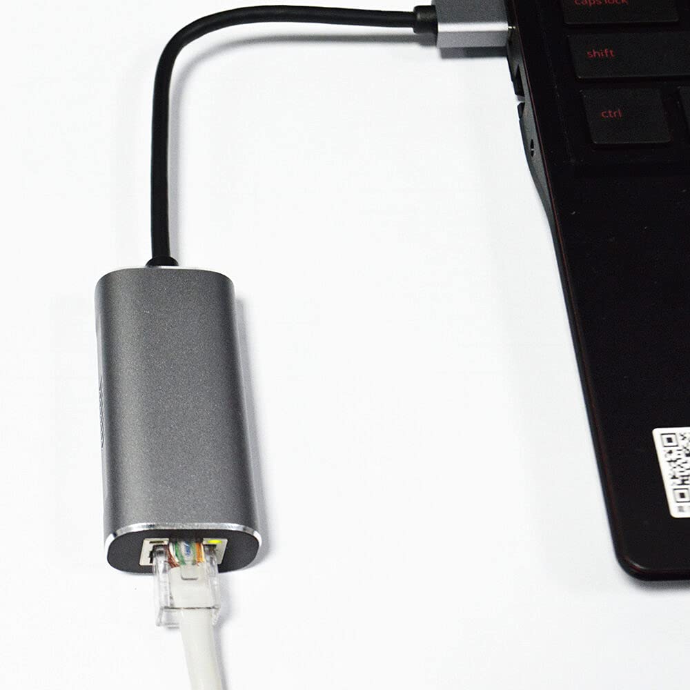 USB 3.1 to Ethernet Adapter with Cooling Vents for Laptop, Mac, Nintendo Switch, by Pacroban