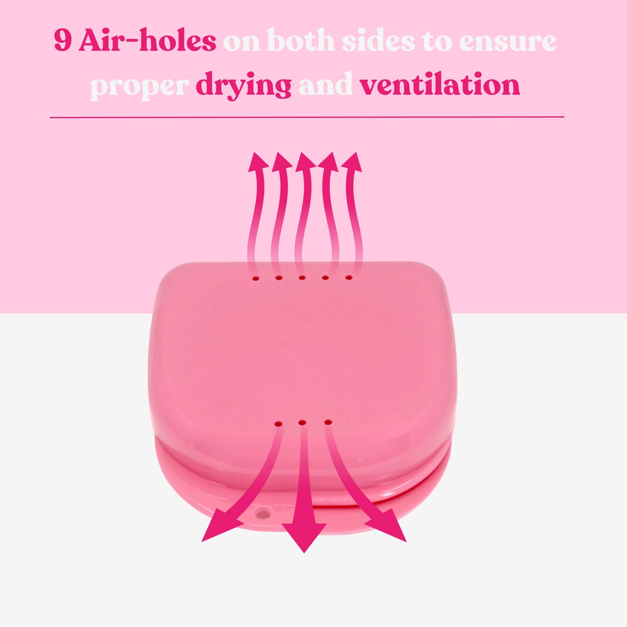 Genco Dental Retainer Case with Vent Holes - Orthodontic container for holding retainers, aligner, night-guard/mouth-guard. Small and Durable retainer case