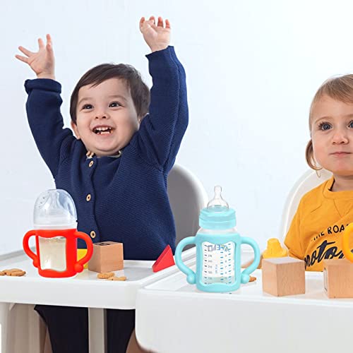 6 Pack Baby Bottle Handles, 100% Silicone Baby Bottle Handles, Narrow Sippy Bottle Handles-Teach Babies to Hold Their Own Bottle, BPA-Free (Muti-Colors)