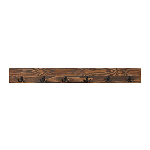 Alaterre Pomona Metal and Wood Wall Coat Hook, 48", Brown