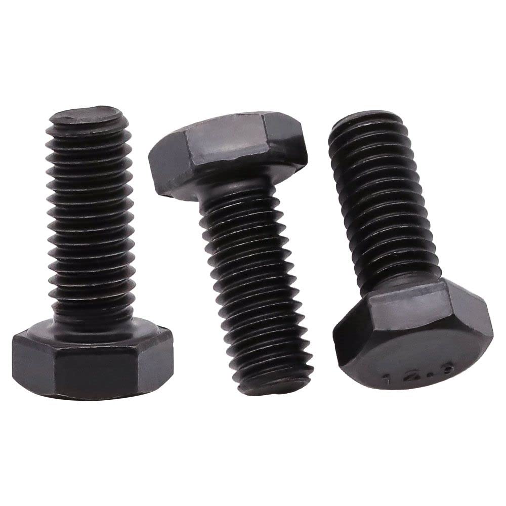 M8 x 20 mm (20 pcs) Hex Bolts Hex Screws, Black Oxide Finish Hexagon Head Bolts, 12.9 Grade Alloy Steel, Full Thread, Machine Thread