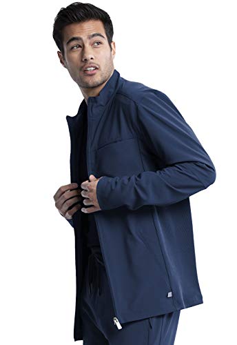 Cherokee Infinity Men Scrubs Jacket Zip Front CK332A, XL, Navy