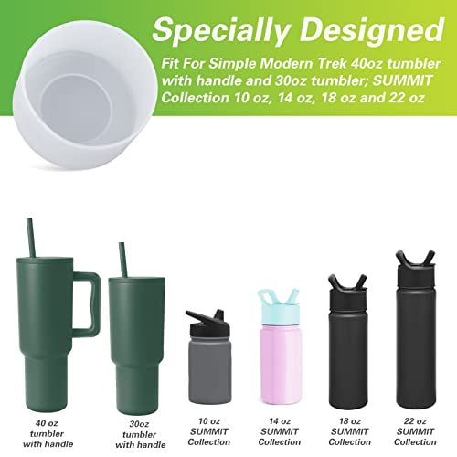 AIERSA 2Pcs Silicone Boot for Simple Modern Trek 40 oz Tumbler with Handle, Protective Water Bottle Bottom Sleeve Cover, Tumbler Accessories, Clear