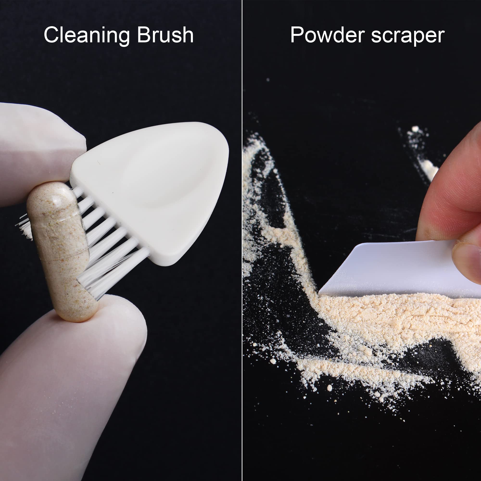 Capsule Filling Machine Kits for Empty Pill Capsules Filler, Lab Supplies - Micro Tiny Spoon Spatula, Lab Scoop Filling Tray Powder Tool, Gel Capsules Size # 000 00 0 1 2 3 4 5 (#000 00 0 1)