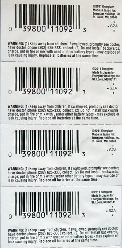 4PC Energizer 389 390 SR1130SW SR1130W 189 Silver Oxide Cell Battery
